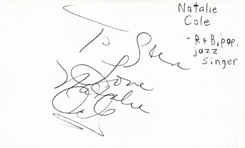 Natalie Cole Singer R&B Pop Jazz Music Signed Index Card JSA COA