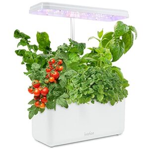 ivation 7-pod indoor hydroponics growing system kit herb garden planter w/ led grow light