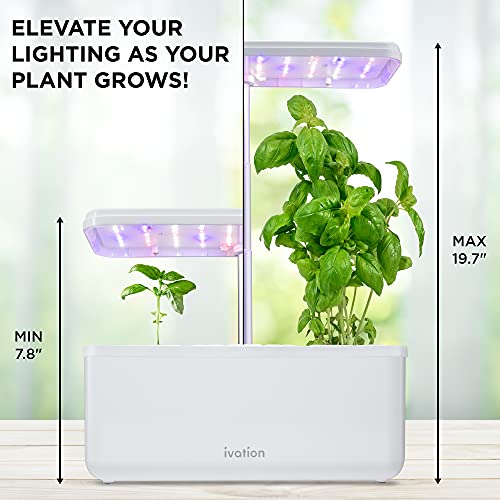 Ivation 7-Pod Indoor Hydroponics Growing System Kit Herb Garden planter w/ LED Grow Light