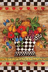 toland home garden 119800 checkerboard bouquet 12.5 x 18 inch decorative, garden flag (12.5″ x 18″)