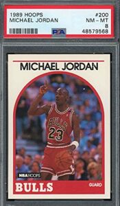 michael jordan 1989 hoops basketball card #200 graded psa 8