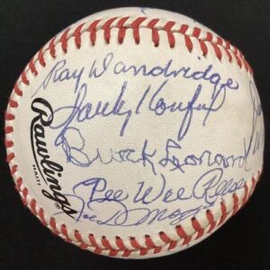 hall of famers multi signed baseball abg joe dimaggio koufax terry +21 autos jsa – autographed baseballs