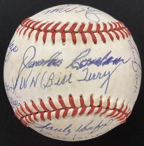 Hall of Famers Multi Signed Baseball ABG Joe DiMaggio Koufax Terry +21 Autos JSA - Autographed Baseballs