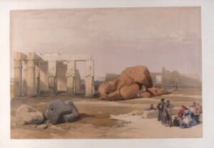 fragments of the great colossi at memnonium-thebes