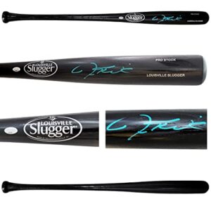 jesse winker autographed black louisville slugger pro stock bat brewers, reds mcs holo stock #208186 – autographed mlb bats