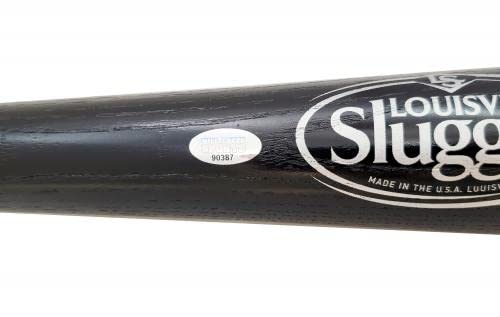 Jesse Winker Autographed Black Louisville Slugger Pro Stock Bat Brewers, Reds MCS Holo Stock #208186 - Autographed MLB Bats