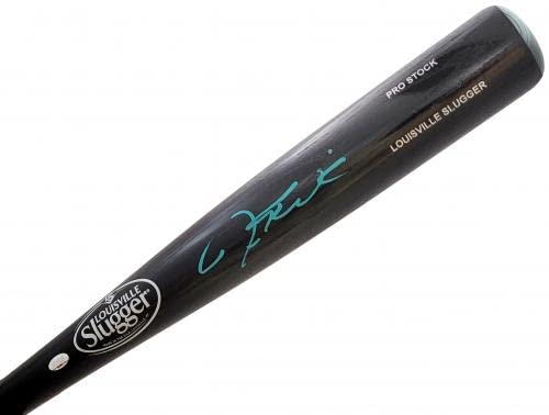 Jesse Winker Autographed Black Louisville Slugger Pro Stock Bat Brewers, Reds MCS Holo Stock #208186 - Autographed MLB Bats