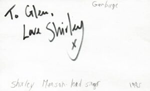 shirley manson lead singer garbage rock band music signed index card jsa coa