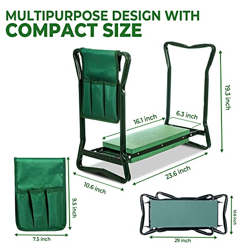 H&GT Garden Kneeler and Seat, Foldable Garden Stool Heavy Duty Gardening Bench for Kneeling and Sitting to Prevent Knee & Back Pain, Great Gardening Gifts for Women, Grandparents, Seniors, Mom & Dad