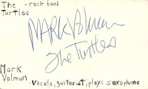 mark volman vocals guitarist the turtles rock band signed index card jsa coa