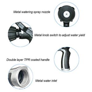 GUDWING Garden Hose Nozzle, Heavy Duty Metal Hose Sprayer Nozzle Hose Sprayer Water Hose Nozzle Perfect for Cleaning, Watering Garden Street, Washing Cars, Bathing Pets (Metal, Fireman Style Nozzle)