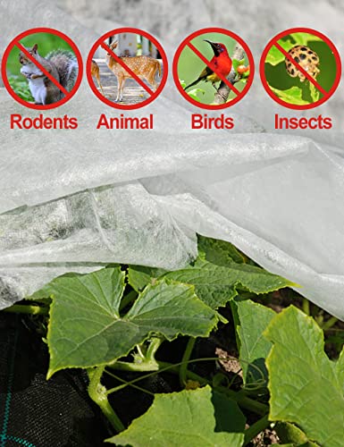 Plant Cover Freeze Protection 10FT x 33FT, Wohohoho 1.0oz/yd² Heavy Duty Plant Blanket, Frost Protection Down to -5°C/23°F, Anti-UV, Reusable Garden Floating Row Cover for Plants Vegetable Fruits