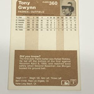 1983 Fleer Baseball #360 Tony Gwynn Rookie Card