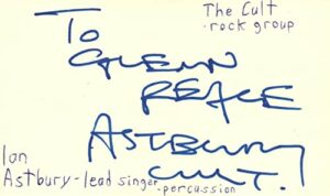 ian astbury singer the cult (rock) music autographed signed index card jsa coa