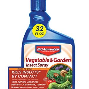 BioAdvanced 708480A Insect Killer, Vegetable Garden Insecticide, 32 Ounce, Ready-to-Spray