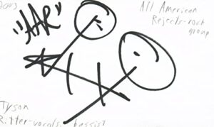 tyson ritter vocals bassist all american rejects rock signed index card jsa coa