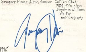 gregory hines actor cotton club movie autographed signed index card jsa coa