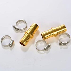 2 Pack Garden Hose Connector Repair Mender Kit with Stainless Clamp,Fits 3/4"-5/8" Water Hose Repair Fitting