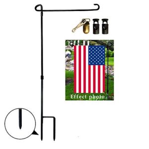 garden flag stand holder iron garden flag pole 36.5*x16.5inch with flag stopper and clips display garden season flag for yard decroate your garden