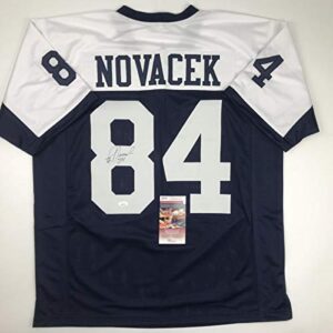 Autographed/Signed Jay Novacek Dallas Thanksgiving Day Football Jersey JSA COA