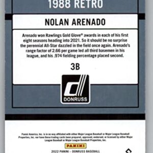 2022 Donruss #278 Nolan Arenado St. Louis Cardinals Retro 1988 Official MLB PA Baseball Card in Raw (NM or Better) Condition