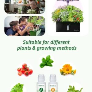 Plant Food Hydroponic Nutrients Supplies: Hydroponics Growing System General A&B Water Soluble Solid Fertilizer for Vegetables Fruits Flowers Thrive - Indoor Herb Garden Plants Accessories