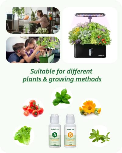 Plant Food Hydroponic Nutrients Supplies: Hydroponics Growing System General A&B Water Soluble Solid Fertilizer for Vegetables Fruits Flowers Thrive - Indoor Herb Garden Plants Accessories