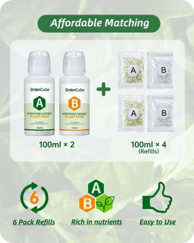 Plant Food Hydroponic Nutrients Supplies: Hydroponics Growing System General A&B Water Soluble Solid Fertilizer for Vegetables Fruits Flowers Thrive - Indoor Herb Garden Plants Accessories