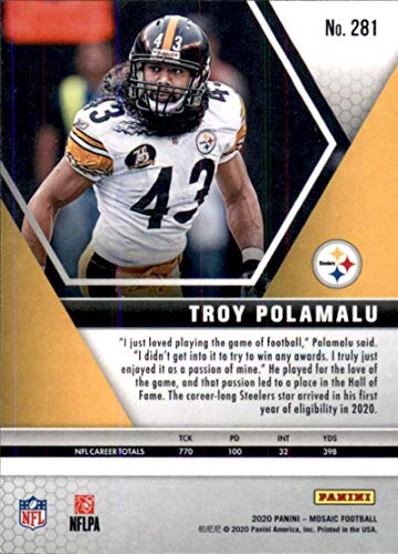 2020 Panini Mosaic #281 Troy Polamalu Pittsburgh Steelers Football Card