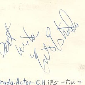 Erik Estrada Actor CHIPS Signed 3x5 Index Card with JSA COA