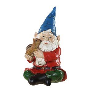 garden gnome statue decor outdoor resin statues,spirit carried a squirrel ornaments for outdoor garden patio lawn decor