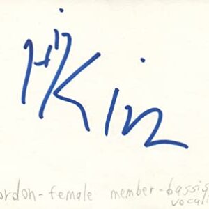 Kim Gordon Bassist Vocalist Sonic Youth Rock Band Signed Index Card JSA COA