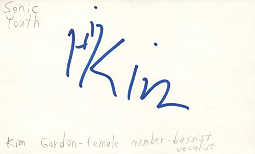 Kim Gordon Bassist Vocalist Sonic Youth Rock Band Signed Index Card JSA COA