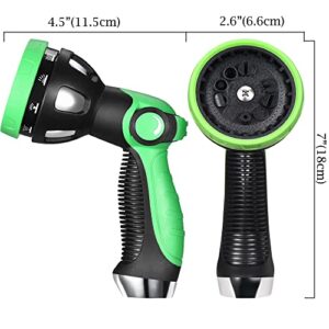 Garden Hose Nozzle - 10 Adjustable Patterns Metal High Pressure Hose Nozzle, Garden Hose Spray Nozzle with Thumb Control Design, Hose Sprayer for Garden & Lawns Watering, Cleaning, Pets & Car Washing