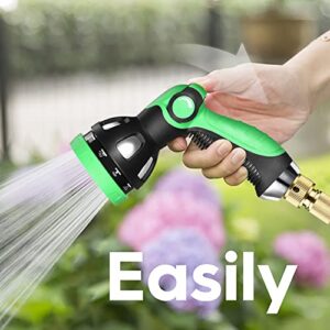 Garden Hose Nozzle - 10 Adjustable Patterns Metal High Pressure Hose Nozzle, Garden Hose Spray Nozzle with Thumb Control Design, Hose Sprayer for Garden & Lawns Watering, Cleaning, Pets & Car Washing