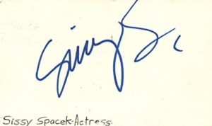 sissy spacek actress tv movie autographed signed index card jsa coa