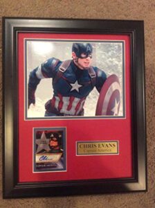 upper deck panini chris evans captain america autograph relic framed photo