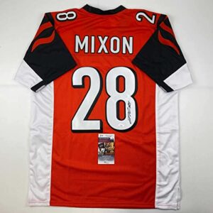 autographed/signed joe mixon cincinnati orange football jersey jsa coa