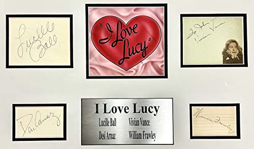 I LOVE LUCY Autographed SIGNED CAST FRAMED Lucille Ball Desi Arnaz Vivian Vance William Frawley JSA CERTIFIED AUTHENTIC XX87449