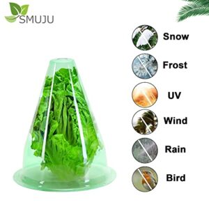 【24 Pack】 Garden Cloches for Plants, Multifunctional Plant Cover Plant Protectors Transparent Bell Jar Cloches Protection Plants from Birds, Slugs, Frost, Freeze Weather, 7.8" D x 9.4" H, Green