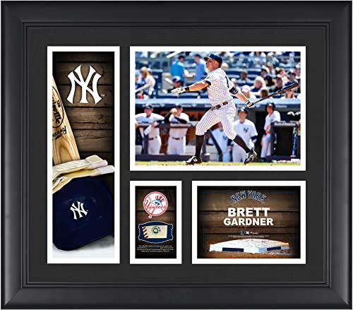 Brett Gardner New York Yankees Framed 15" x 17" Player Collage with a Piece of Game-Used Ball - MLB Player Plaques and Collages