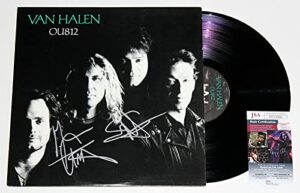 sammy hagar & michael anthony signed halen ou812 album lp vinyl record van w/jsa coa