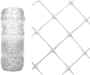 dl wholesale vineline trellis netting garden plant plastic trellis net roll for climbing plants grow support fruits vegetables, white, 4 ft x 100′