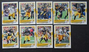 2020 donruss veteran football pittsburgh steelers team set of 9 cards: ben roethlisberger(#213), juju smith-schuster(#214), james conner(#215), minkah fitzpatrick(#216), benny snell jr.(#217), diontae johnson(#218), devin bush ii(#219), t.j. watt(#220), j