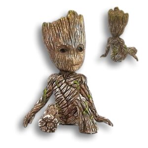 zeshops miniature fairy garden sitting groot figurine pvc statue groot in for kids home car decor gift