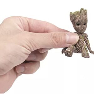 ZEshops Miniature Fairy Garden Sitting Groot Figurine PVC Statue Groot in for Kids Home Car Decor Gift