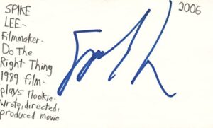 spike lee actor director producer tv movie autographed signed index card jsa coa