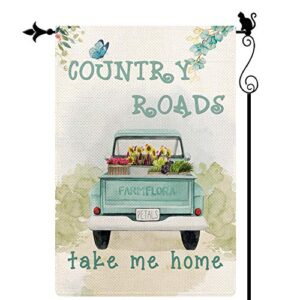 gormcore country road take me home garden flag spring summer garden flag vertical double sided rustic farmland burlap yard lawn outdoor decor 12.5×18