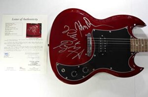 signed the doors autographed sg guitar gibson all 3 w/pics jsa loa # x59709