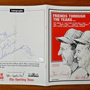 St Louis For Cardinals Baseball Event Program Signed by 5 incl. Stan Musial JSA COA